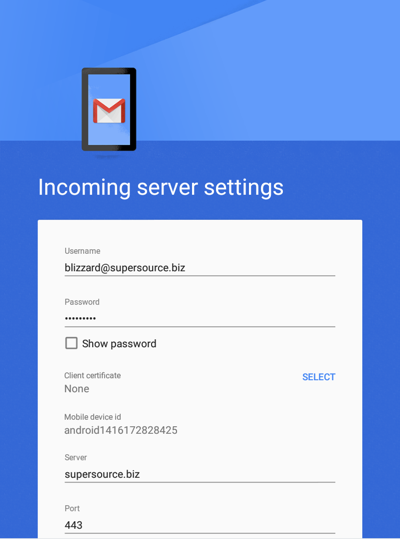 Exchange Configuration for Android – Supersource/Host 17 Help Desk